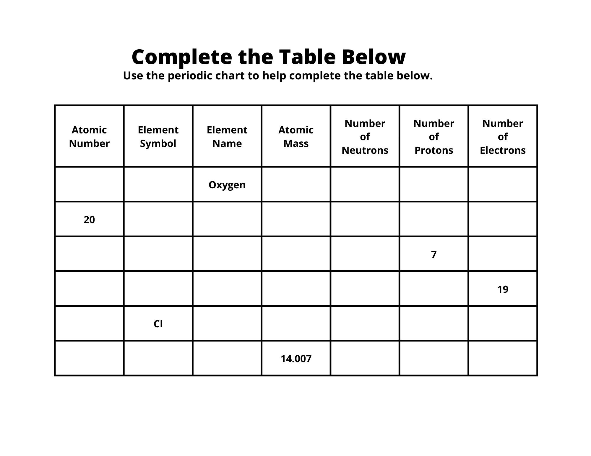 Periodic Chart Worksheets and Crossword Puzzle - Etsy
