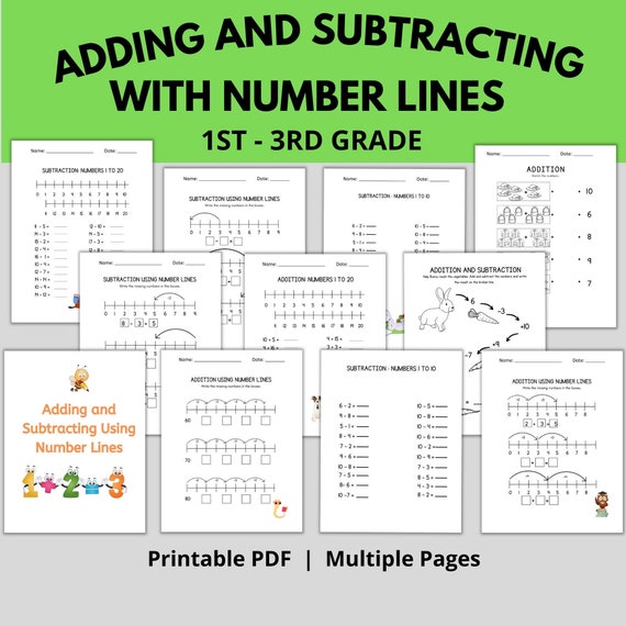 Adding and Subtracting With Number Lines - Etsy
