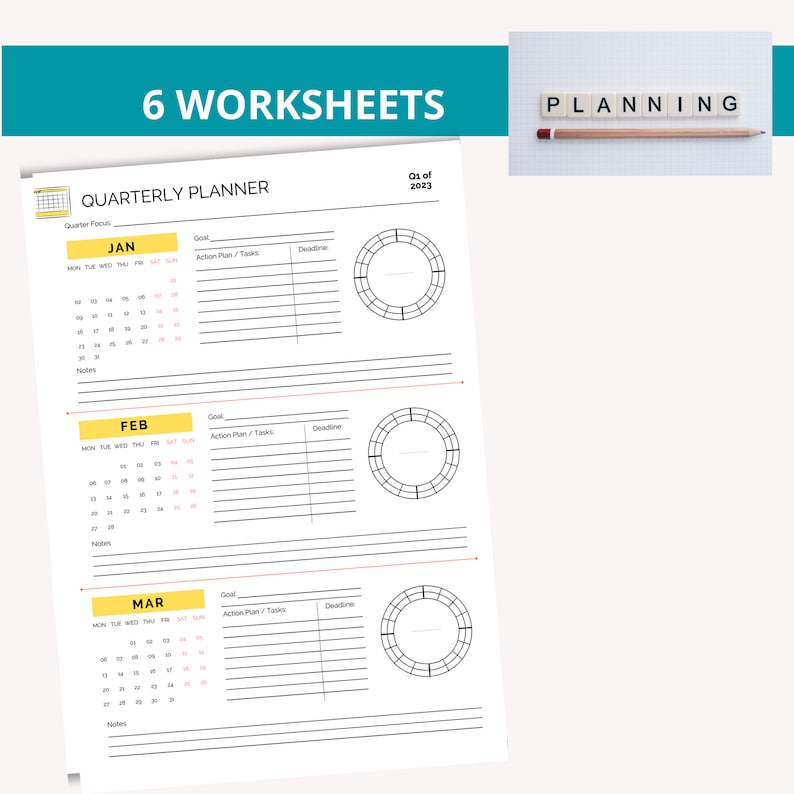 Quarterly Planning Sheets - Etsy