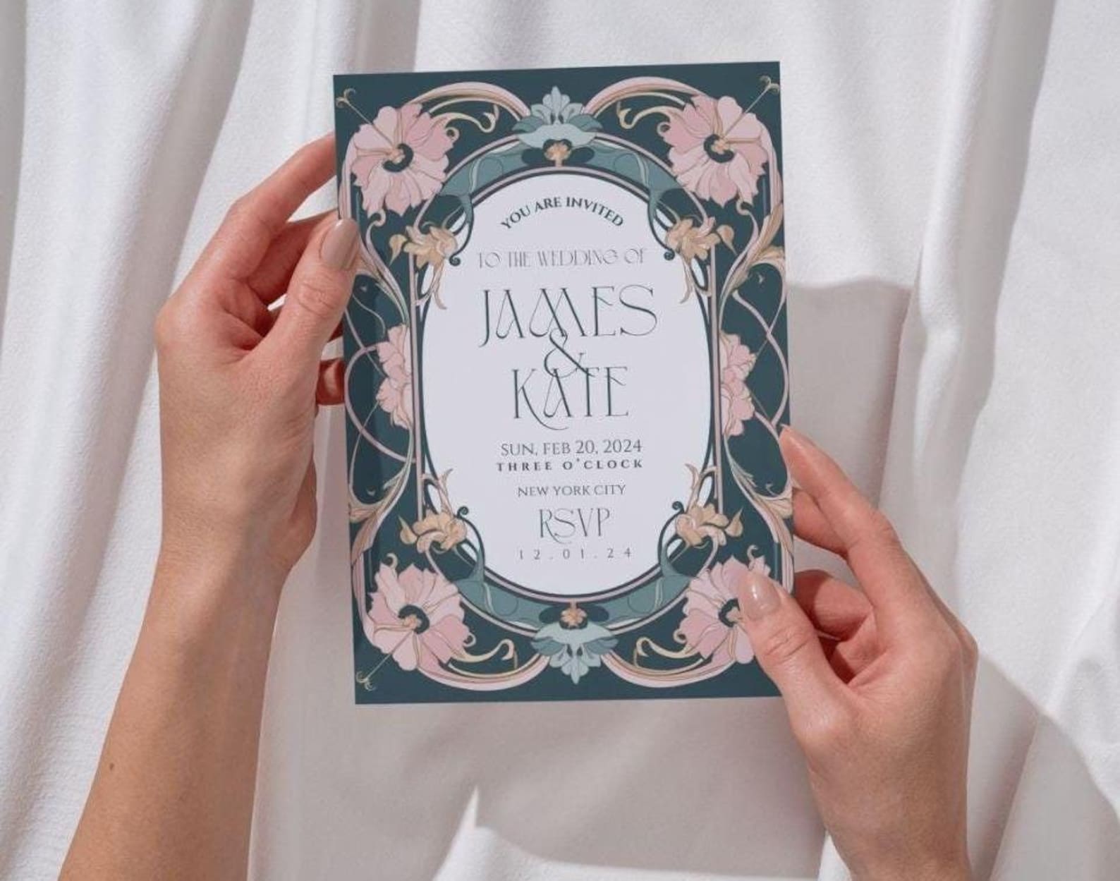 Art Nouveau Wedding Invitation - Etsy