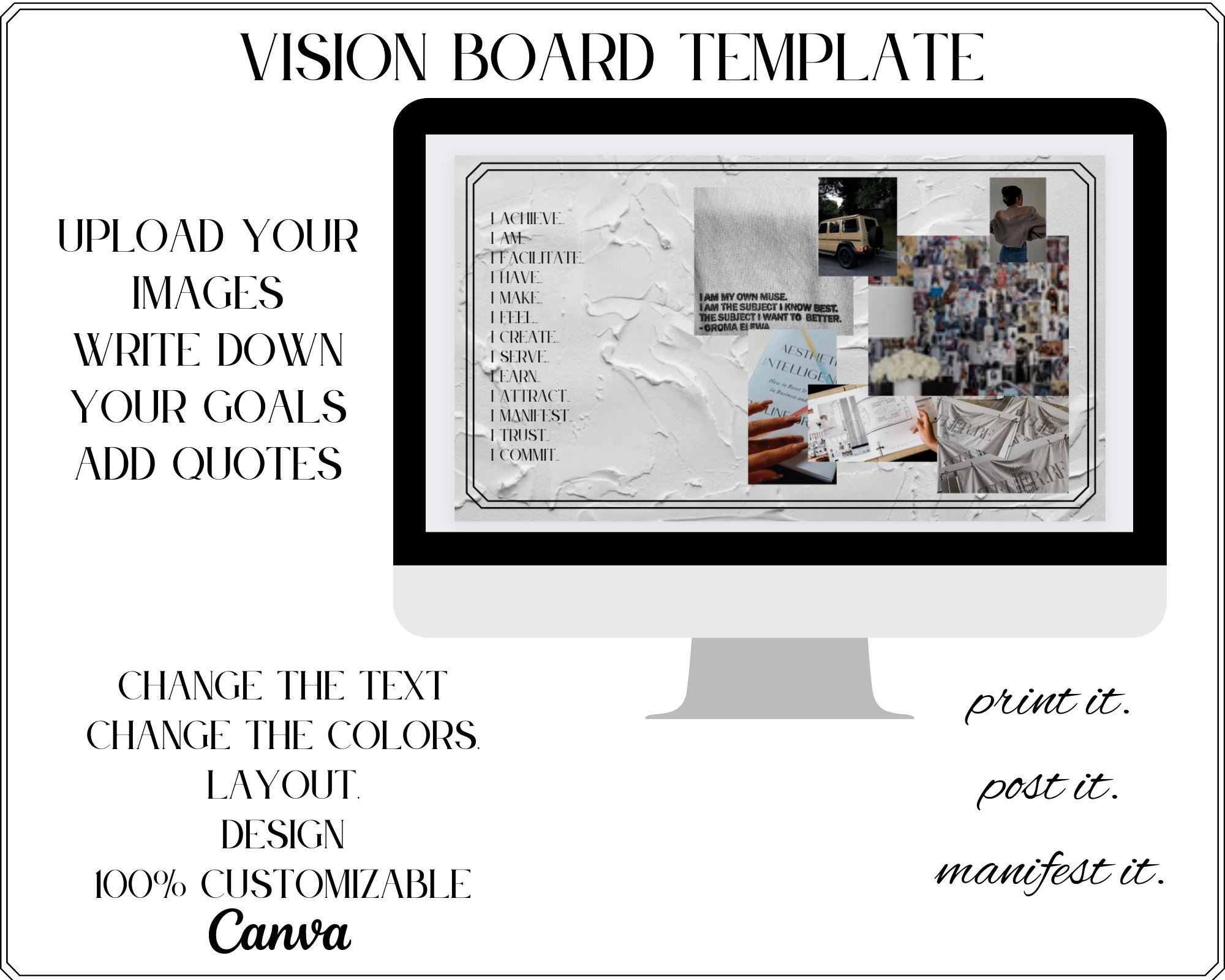 Vision Board Template - Etsy