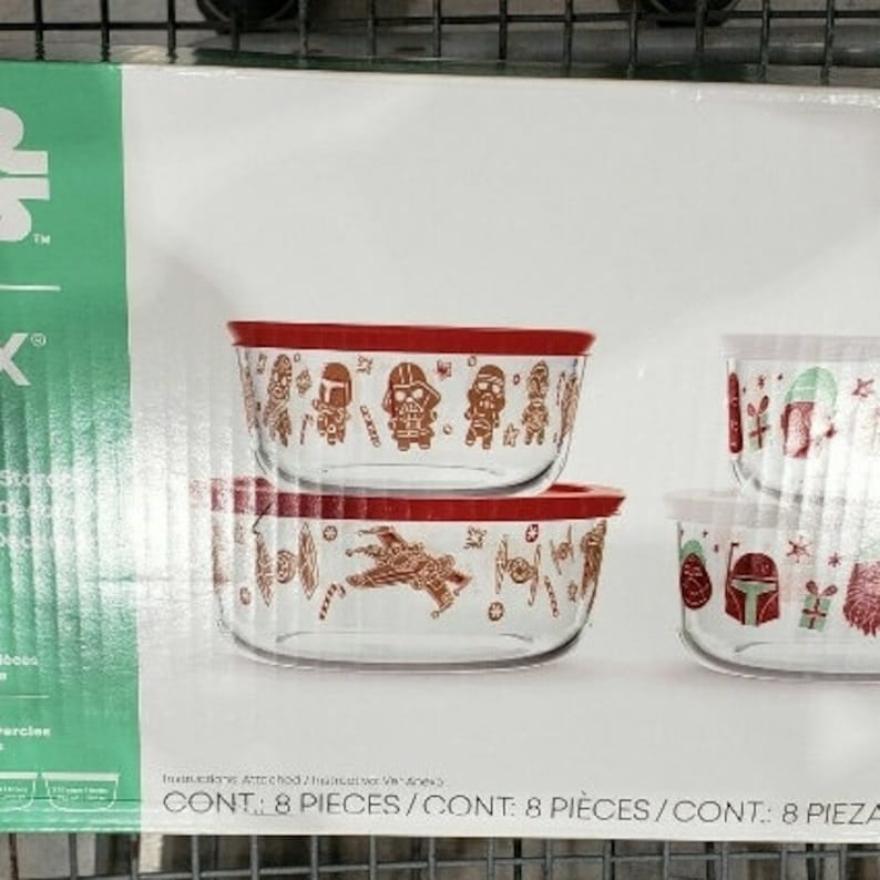 Pyrex Star Wars 8 Piece Decorated Glass Food Storage brand New in Box ...