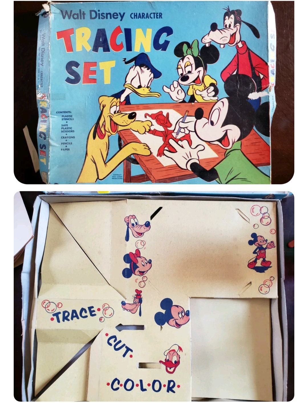 Walt Disney Tracing Kit 1940's Pluto Mickey Mouse - Etsy