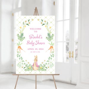 Printable Flopsy Bunny Welcome Sign | Custom 24x36 Easter Rabbit Spring ...