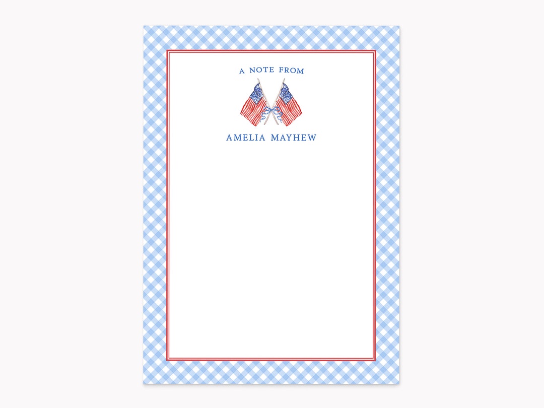 American Flag Note Cards | Custom 5x7 Patriotic Americana Stationery ...