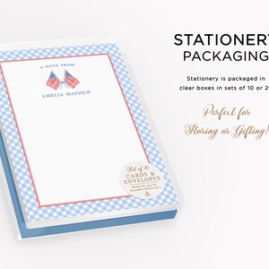 American Flag Stationery Set Custom Patriotic Americana Note Cards ...