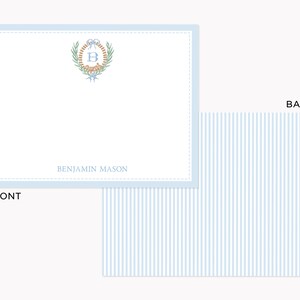 Train Crest Stationery Set Custom Baby Shower Note Cards for Baby Boy ...