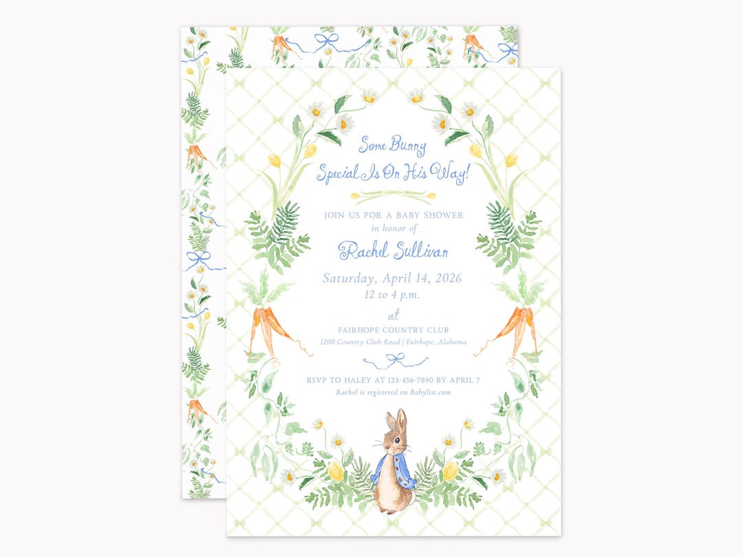 Peter Rabbit Invitations | Printed 5x7 Spring Storybook Party Invites ...