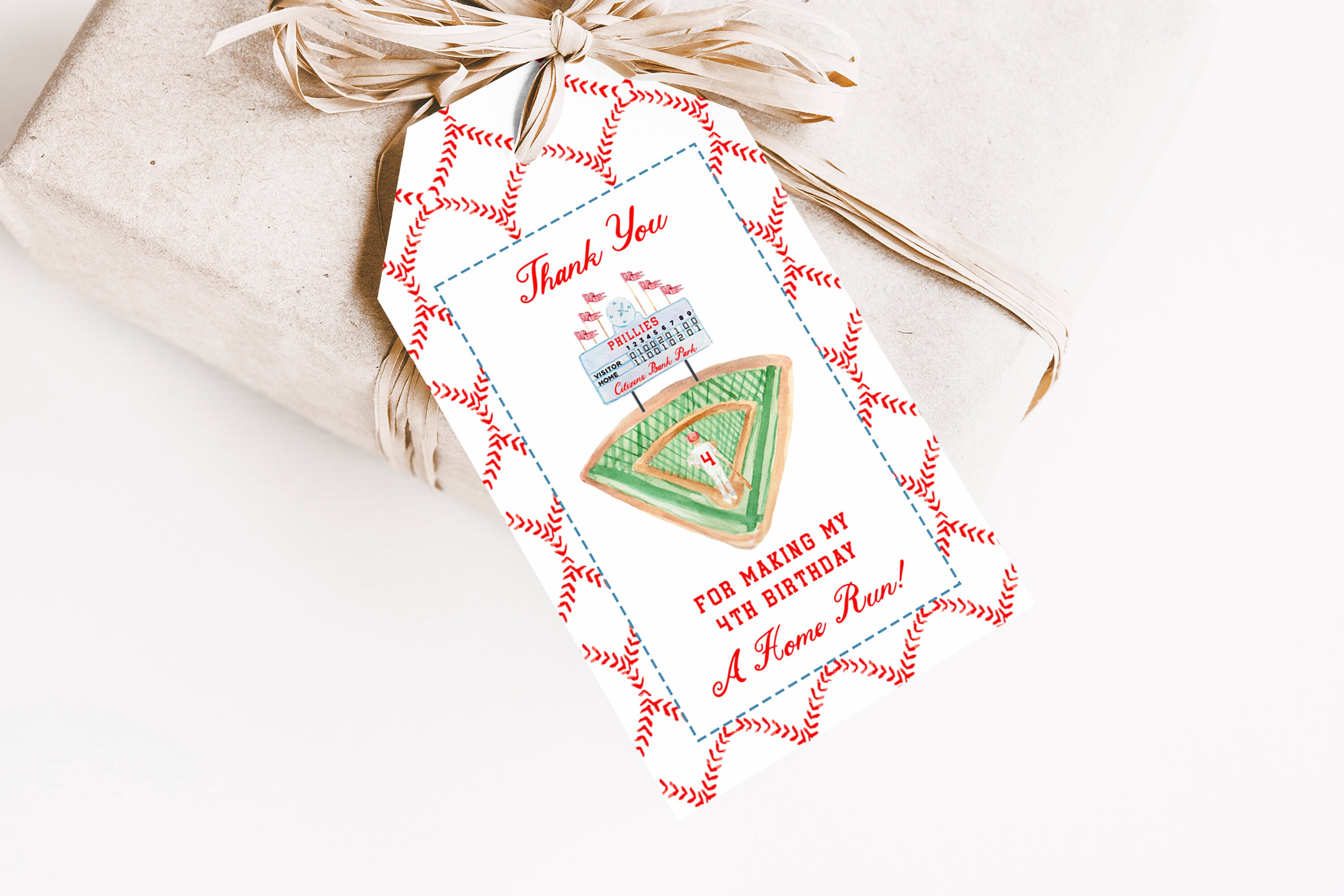 Baseball Field Gift Tags | Custom 2.25x4 Sports Birthday Party Favor ...
