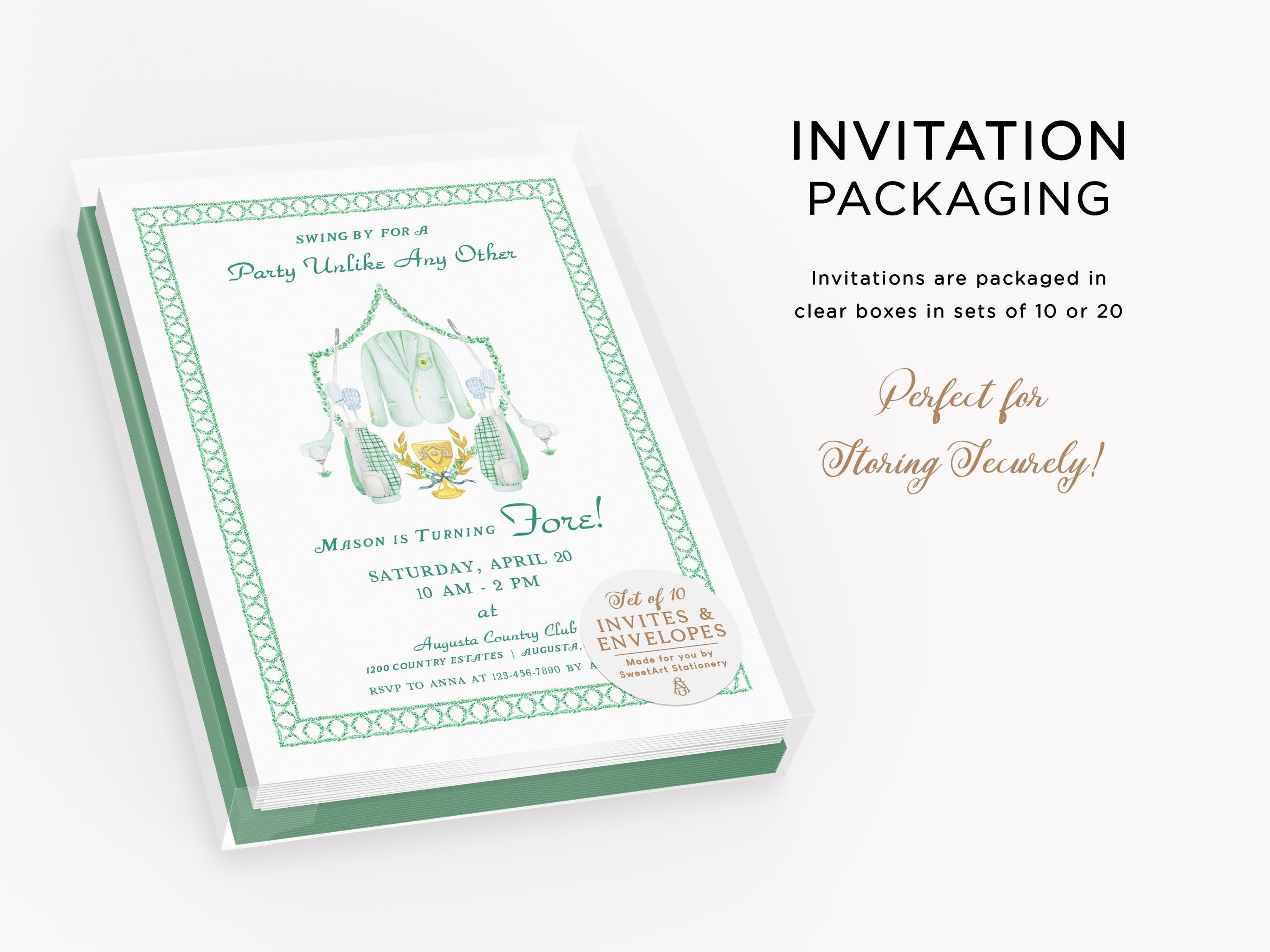 Masters Golf Crest Invitations | Custom 5x7 Golfing Birthday Party ...