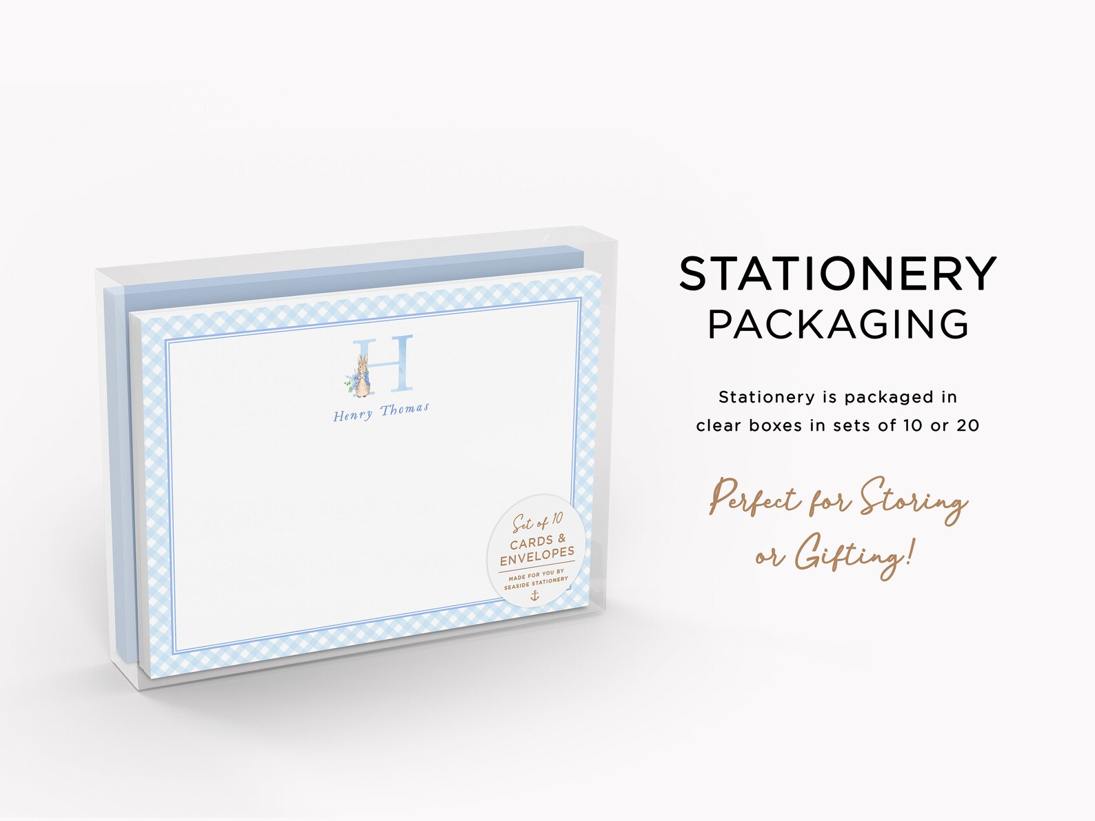 Printed Peter Rabbit Monogram Stationery Set Custom Easter Baby Shower ...