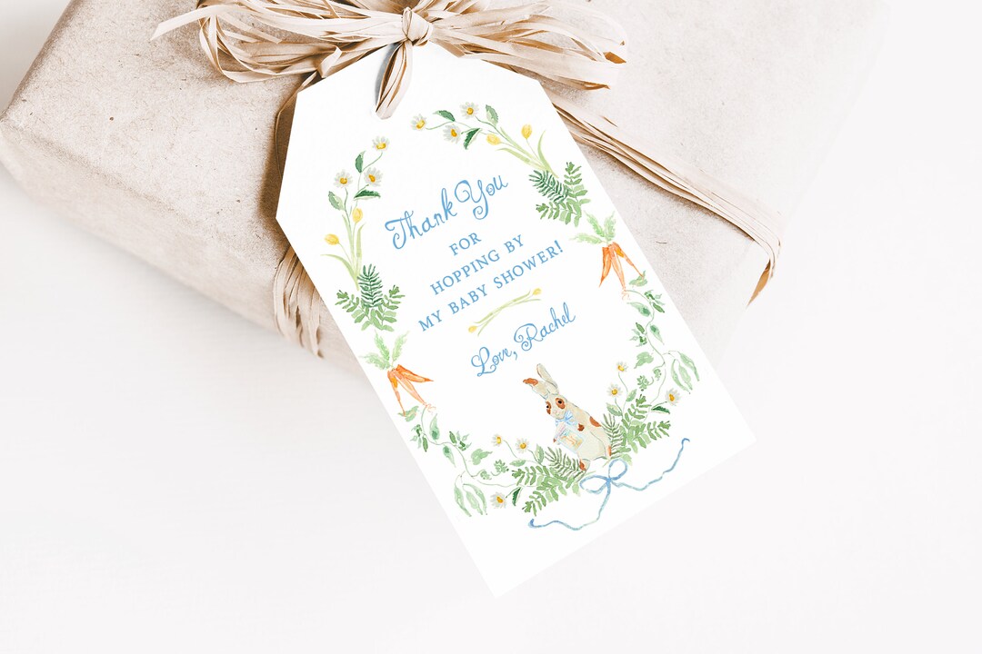 Velveteen Rabbit Gift Tag Set Custom Easter Bunny Spring Party Favor ...