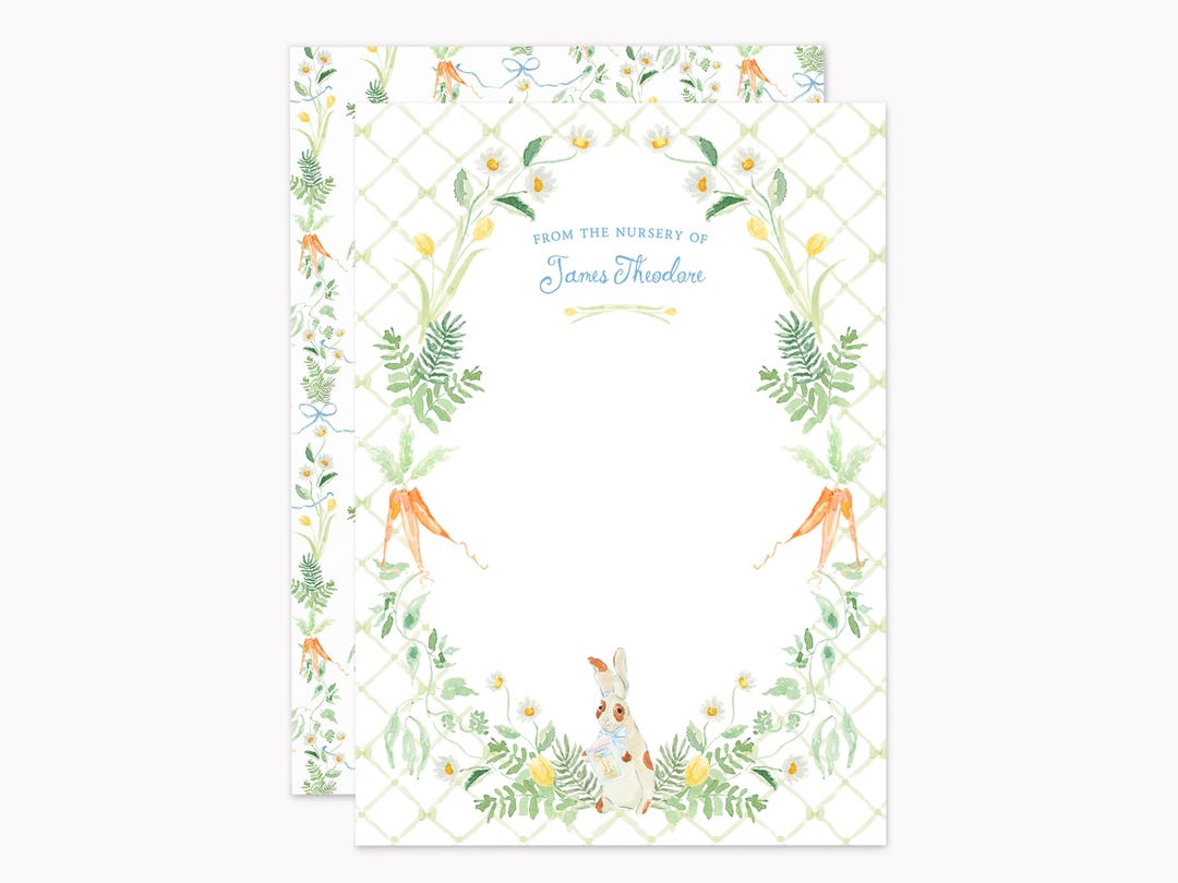 Velveteen Rabbit Stationery Set | Custom Easter Bunny Spring Note Cards ...