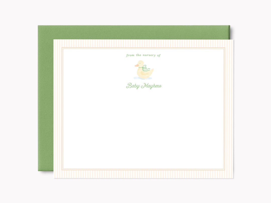 Yellow Ducky Stationery Set Custom Gender Neutral Baby Shower Note ...