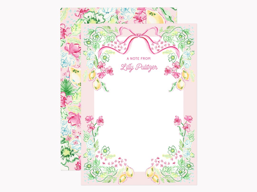 Lilly Pulitzer-inspired Note Cards | Custom 5x7 Summer Floral ...