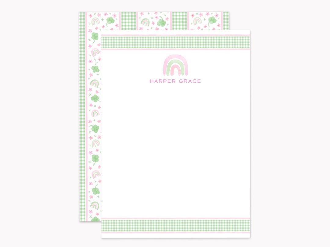 Good Luck Charms Stationery Set | Custom St. Patrick's Day Rainbow Note ...