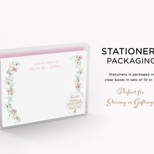 Butterfly Garden Stationery Set Custom Spring Floral Note Cards ...