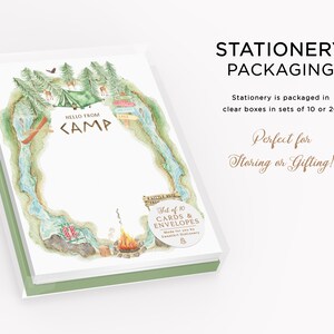 Printed Summer Camp Stationery Set | Custom Watercolor Outdoorsy Note ...