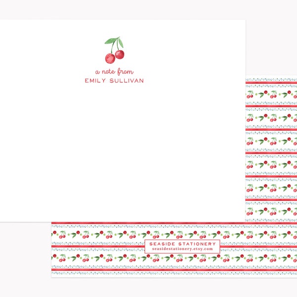 Cherry Note Cards - Etsy