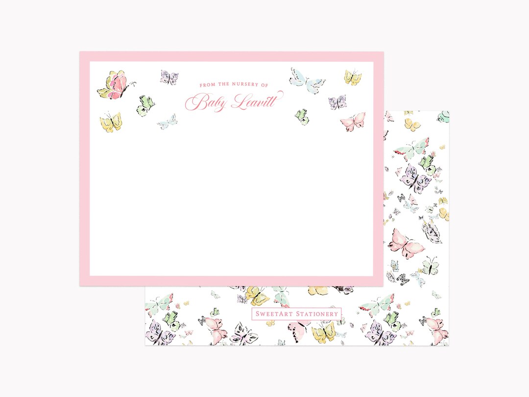 Pastel Butterfly Note Cards | Printed A2 Spring Butterflies Stationery ...