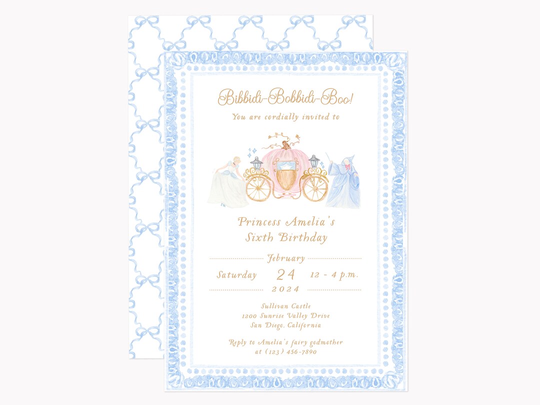 Printable Cinderella Invitation Template DIY Editable 5x7 Magical ...