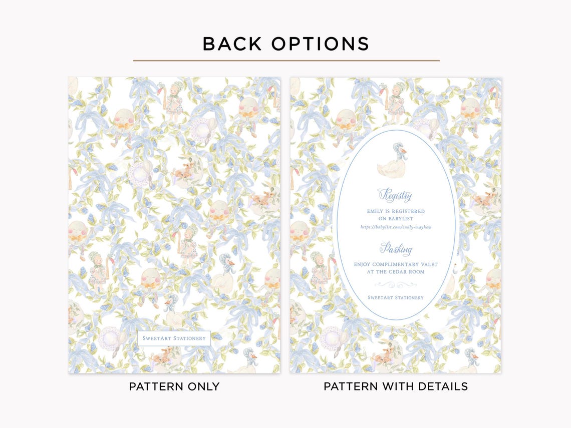 Nursery Rhyme Invitations | Printed 5x7 Mother Goose Boy Baby Shower ...