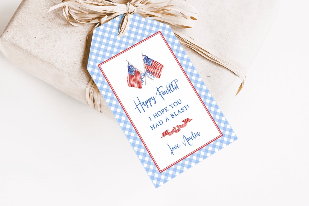 American Flag Gift Tags | Custom 2.25x4 Patriotic Americana Party Favor ...