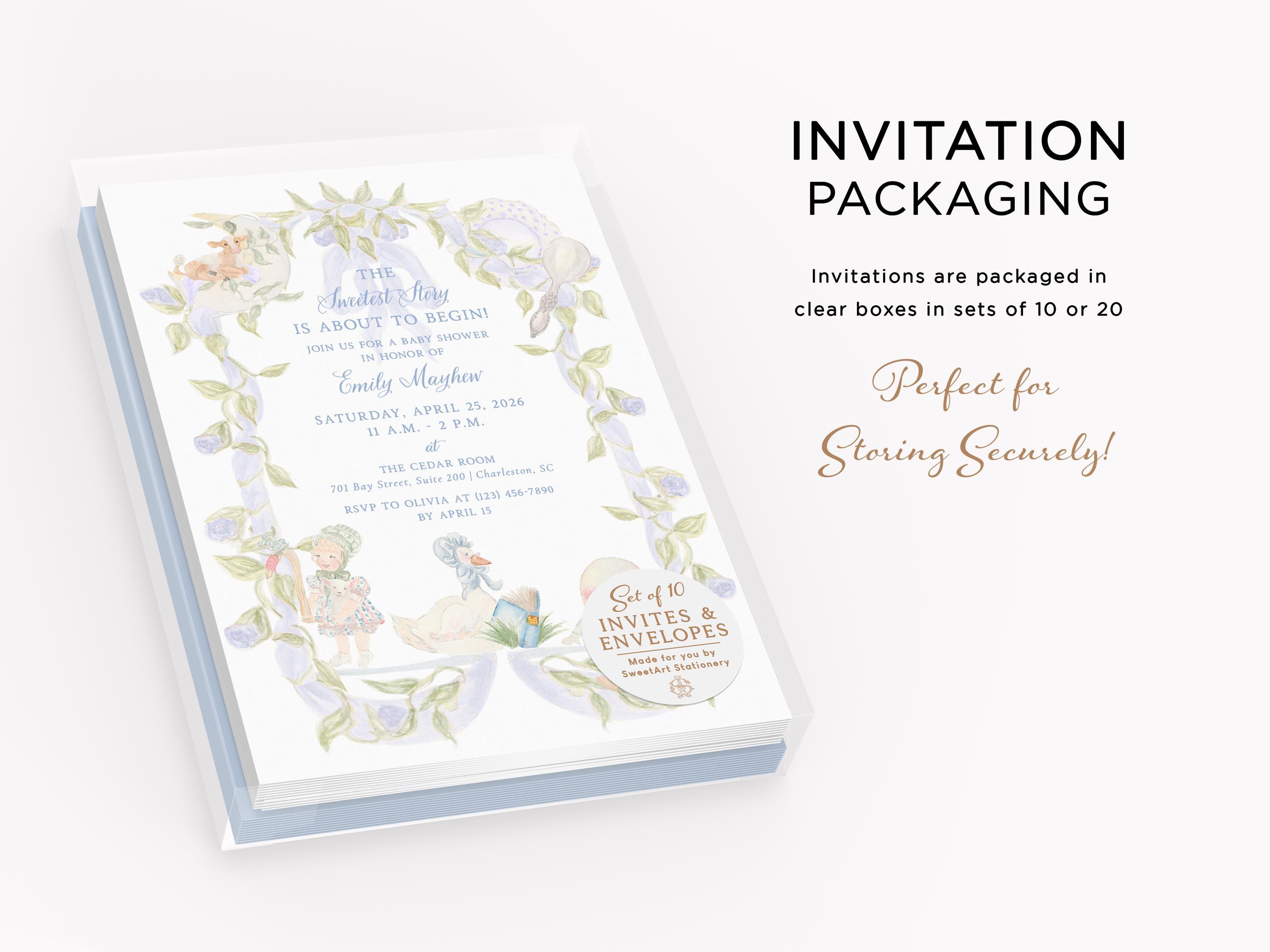 Nursery Rhyme Invitations | Printed 5x7 Mother Goose Boy Baby Shower ...