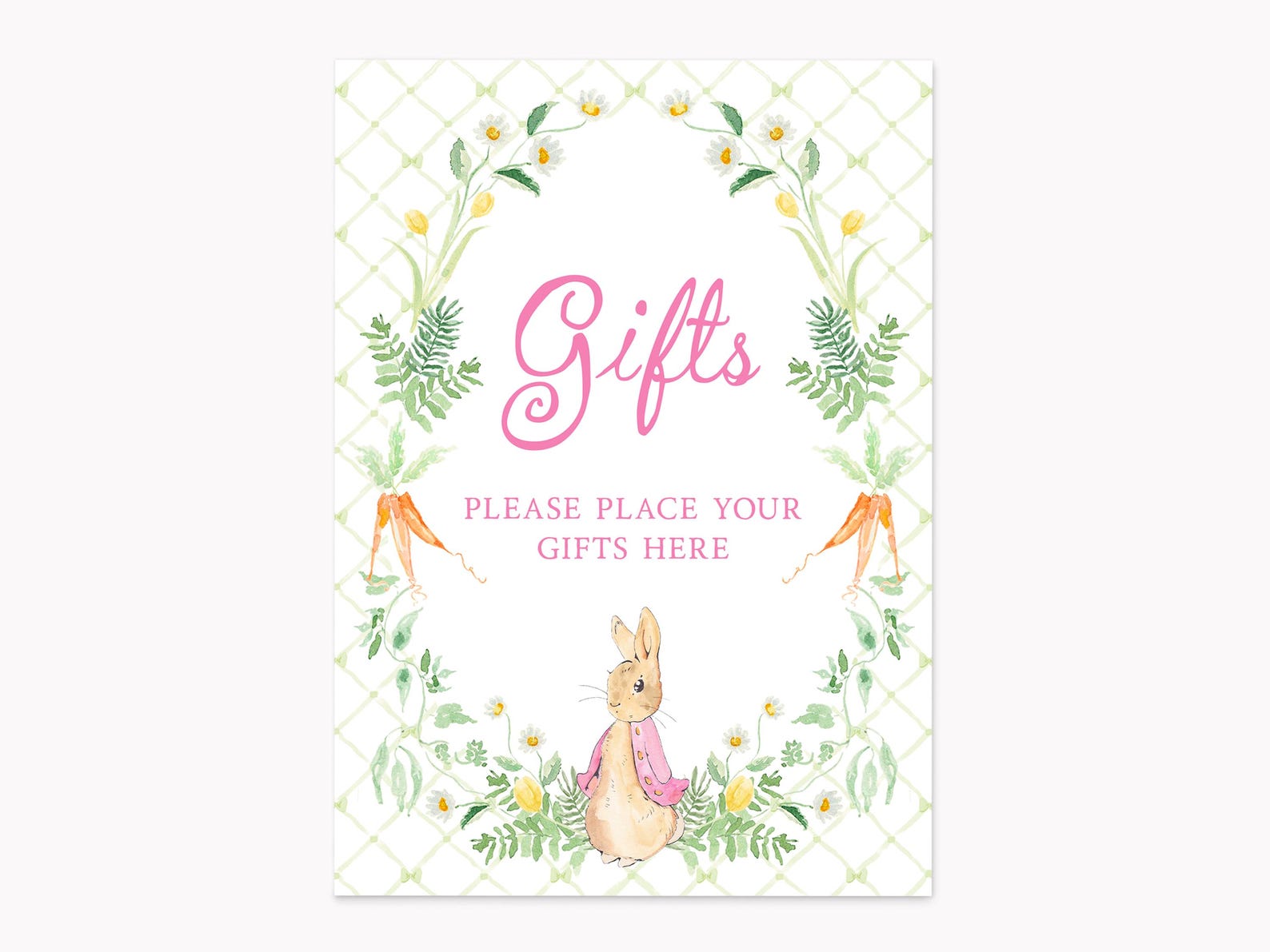 Flopsy Bunny Table Sign | Custom Spring Storybook Party Decor (5x7 or ...