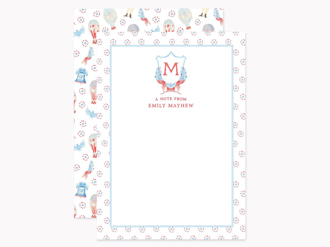 Patriotic Eagle Stationery Set Custom 5x7 Americana Note Cards ...