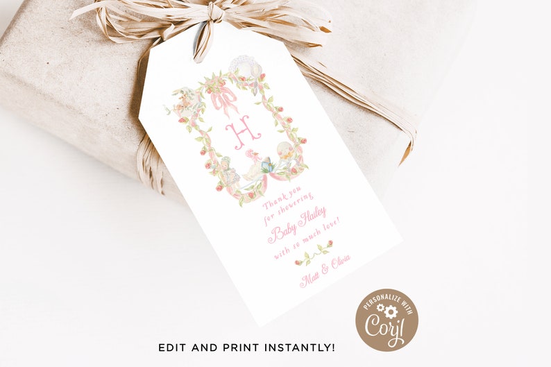 Printable Nursery Rhyme Gift Tag Template DIY Editable - Etsy