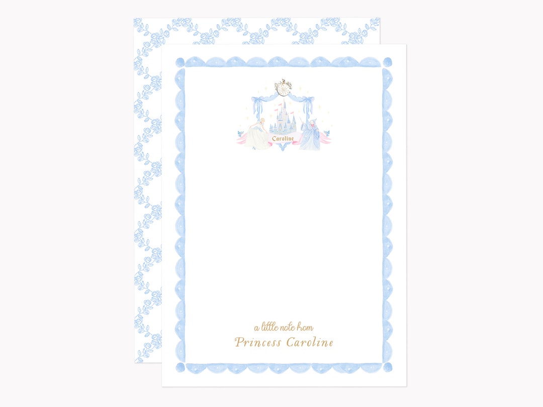 Cinderella Note Card Custom Watercolor Magical Fairytale Princess ...
