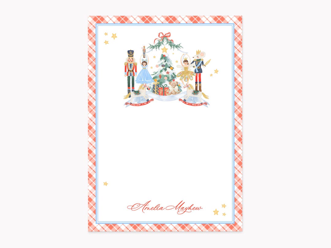 Classic Nutcracker Christmas Stationery Set Custom 5x7 Holiday Note ...