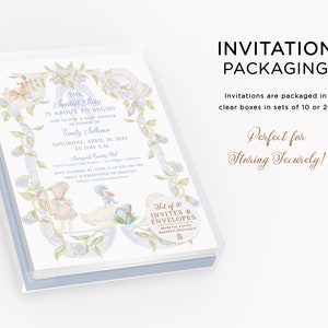 Nursery Rhyme Invitation Set Custom Blue 5x7 Storybook Party ...
