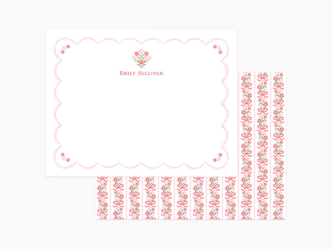 Ditsy Floral Valentine Stationery Set | Custom Valentine's Day Note ...