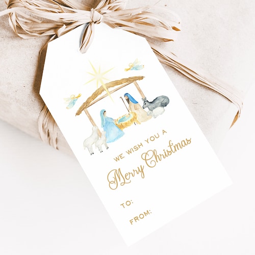 Christmas Nativity Gift Tag Religious Christmas Gift Tags - Etsy