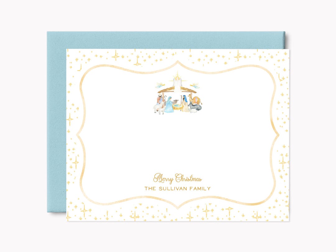 Christmas Nativity Stationery Set | Custom Religious Christian Holiday ...