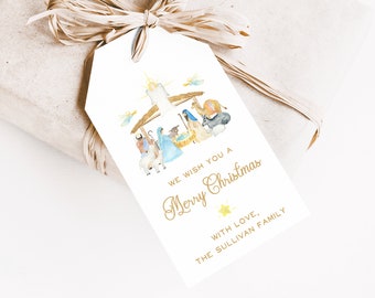 Nativity Christmas Tags Printable Gift Tags Holiday Religious Mary ...