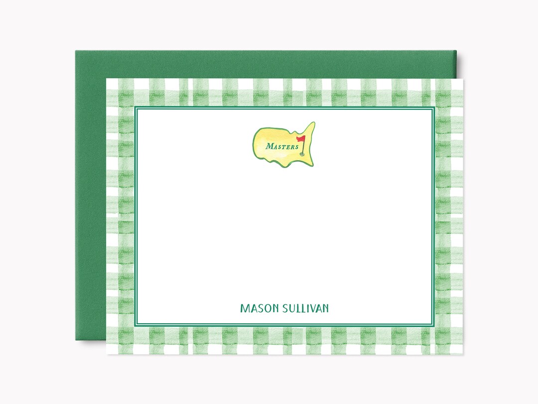 Printed Golf Stationery Set Custom Watercolor Sports Note Cards for ...