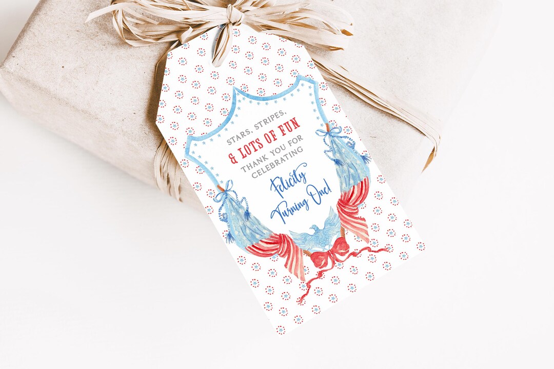 Patriotic Eagle Crest Gift Tags | Printed 2.25x4 Americana Party Favor ...