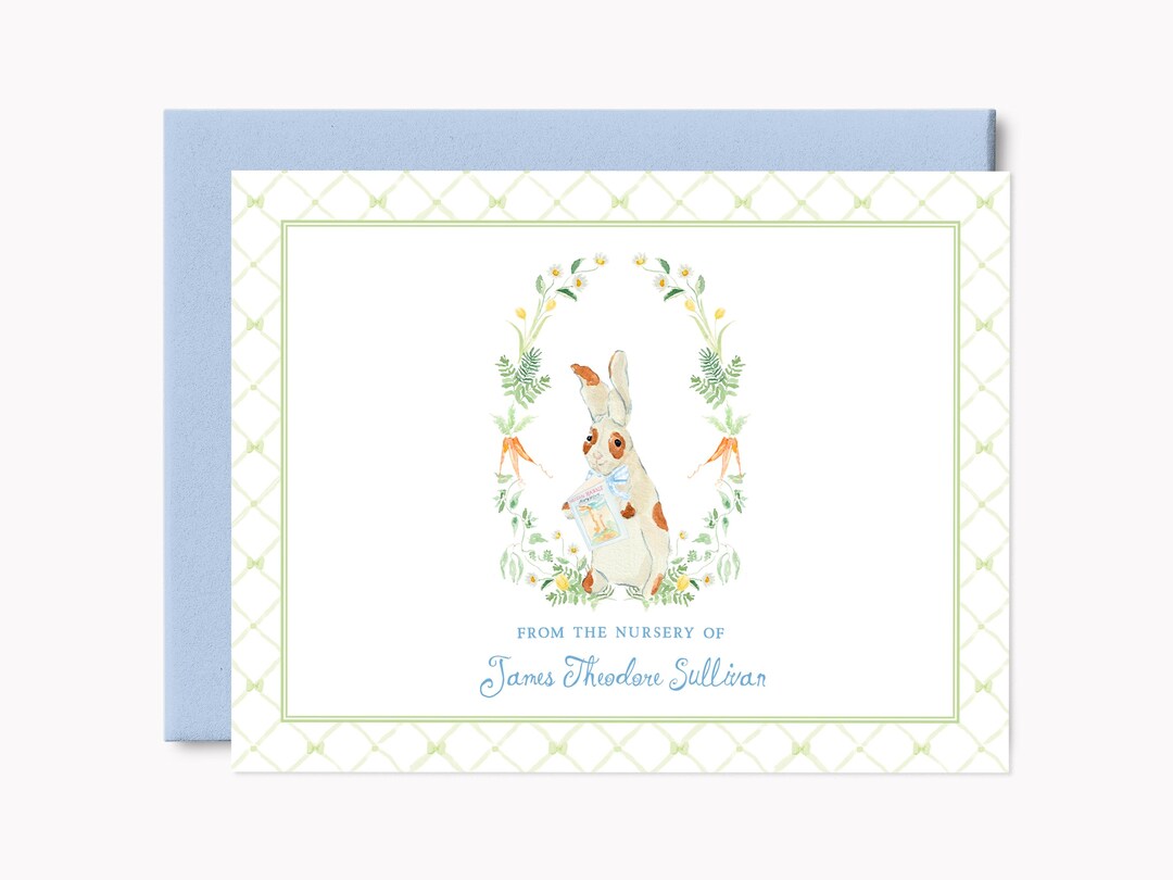 Printed Velveteen Rabbit Stationery Set | Custom Easter Bunny Spring ...