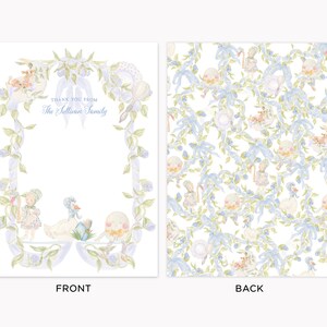 Nursery Rhyme Stationery Set Custom Blue Storybook Baby Shower Note ...