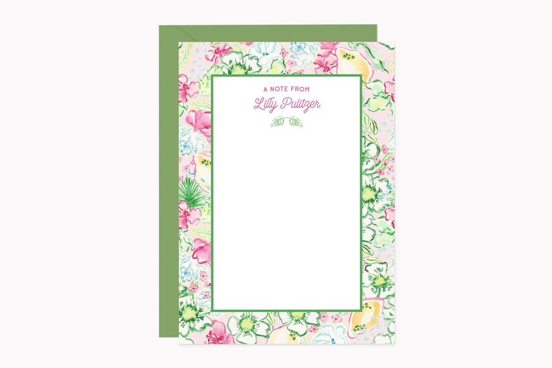 Printed Lilly Pulitzer-inspired Stationery Set | Custom Bold Floral ...