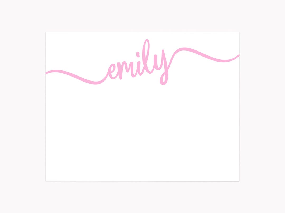 Cursive Name Note Cards | Custom A2 Minimalist Script Stationery Set ...
