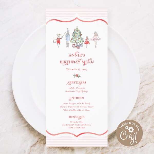 Christmas Menu Nutcracker - Etsy