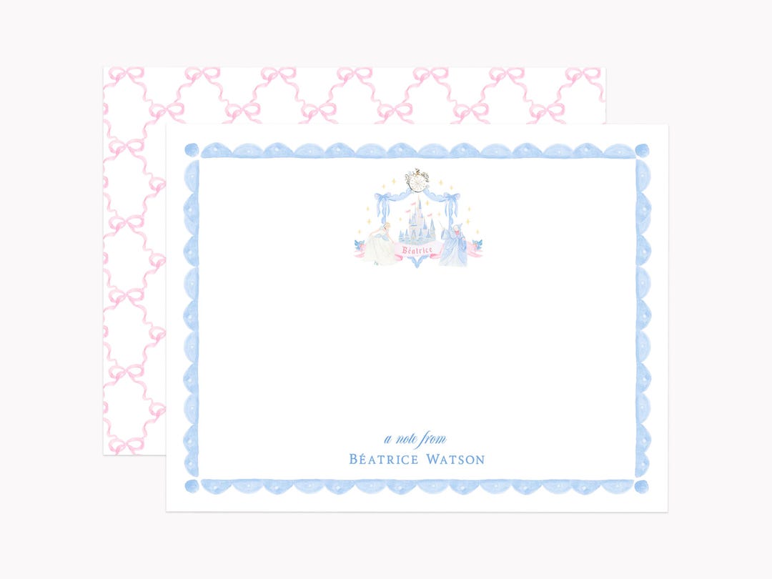 Cinderella Note Cards | Printed A2 Princess Party Stationery With ...