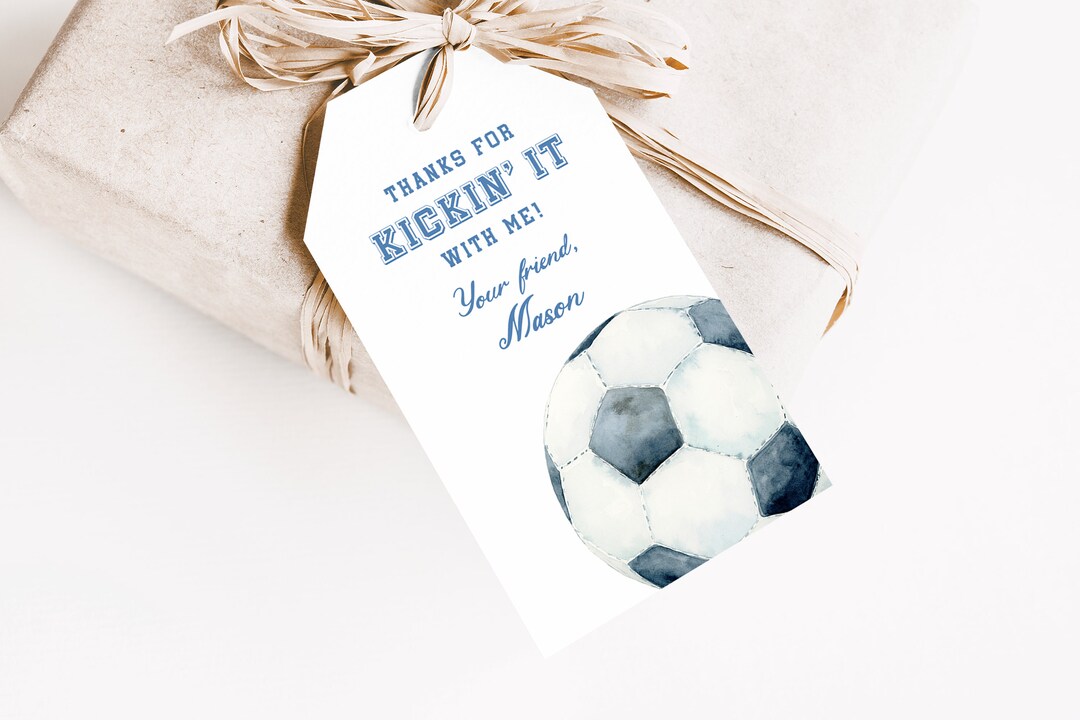 Soccer Ball Gift Tags | Custom Sports Birthday Party Favor Tag Set - Etsy