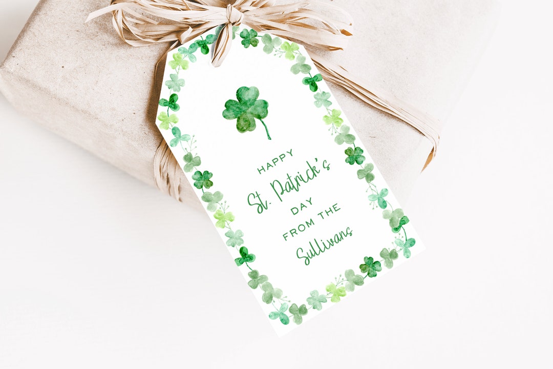 Shamrock Clover Gift Tags | Custom 2.25x4 St. Patrick's Day Party Favor ...