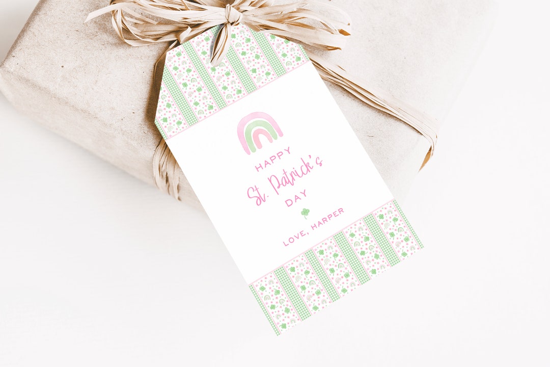 Irish Rainbow Gift Tags | Custom 2.25x4 St. Patrick's Day Party Favor ...