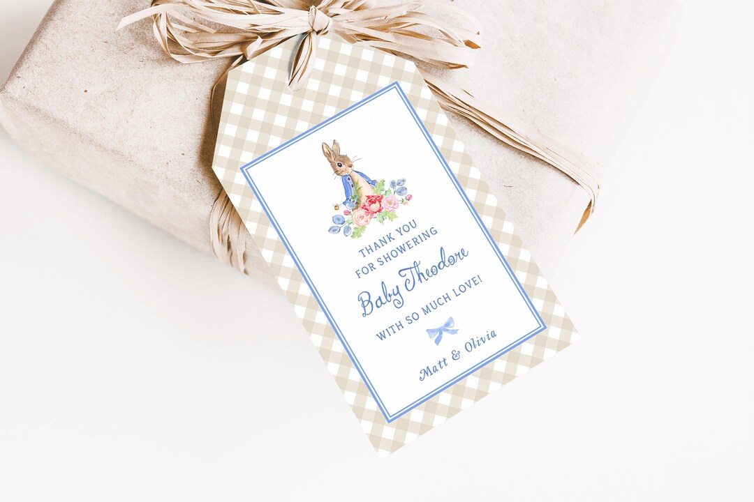 Printed Peter Rabbit Gift Tag Set | Custom 2.25x4 Easter Bunny Spring ...